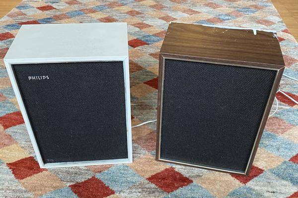PHILIPS RETRO LUIDSPREKER SET, OVERGEVERFD in Haarlem - Audio en TV ...
