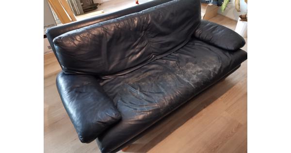 DONKERBLAUWE LEREN BANK, 180X95 (BREEDTE X LENGTE) in 's-Gravenhage ...